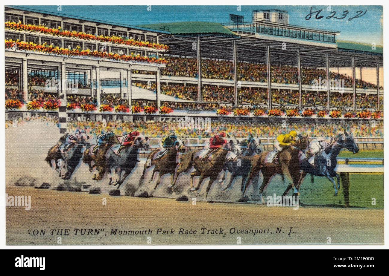 'On the Turn', Monmouth Park Race Track, Oceanport, N. J. , Sports ...
