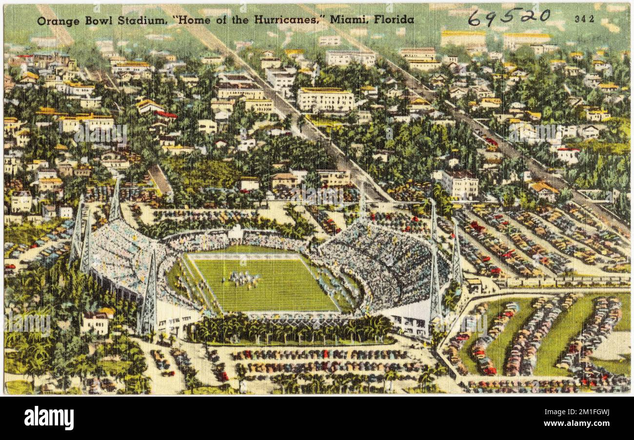 Orange Bowl Stadium, 'Home of the Hurricanes,' Miami, Florida ...