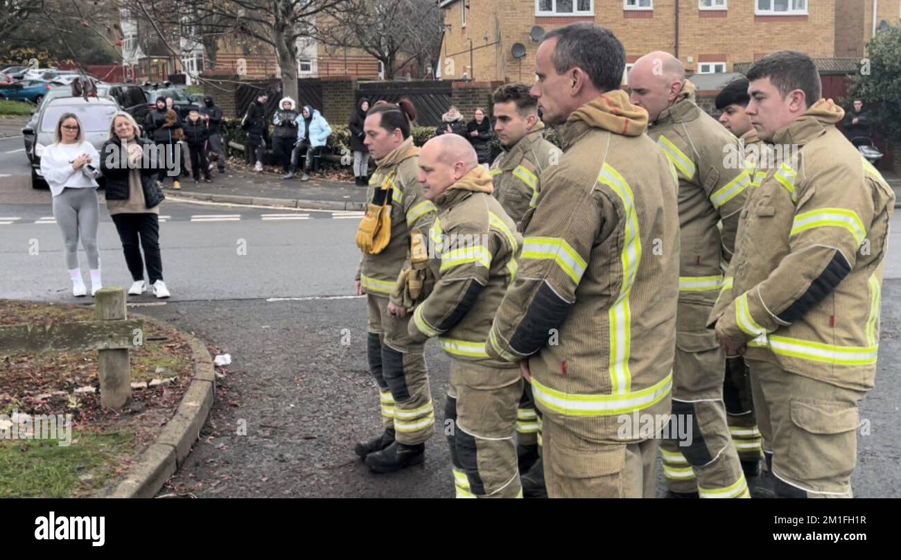 Members of West Midlands Fire Service pay tribute to three boys who ...