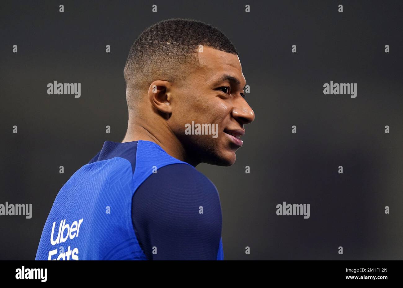 France's Kylian Mbappe during a training session at Al Sadd SC Stadium ...