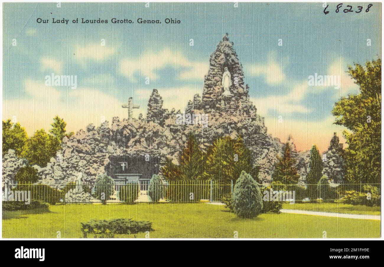 Our Lady of Lourdes Grotto, Genoa, Ohio , Churches, Tichnor Brothers ...