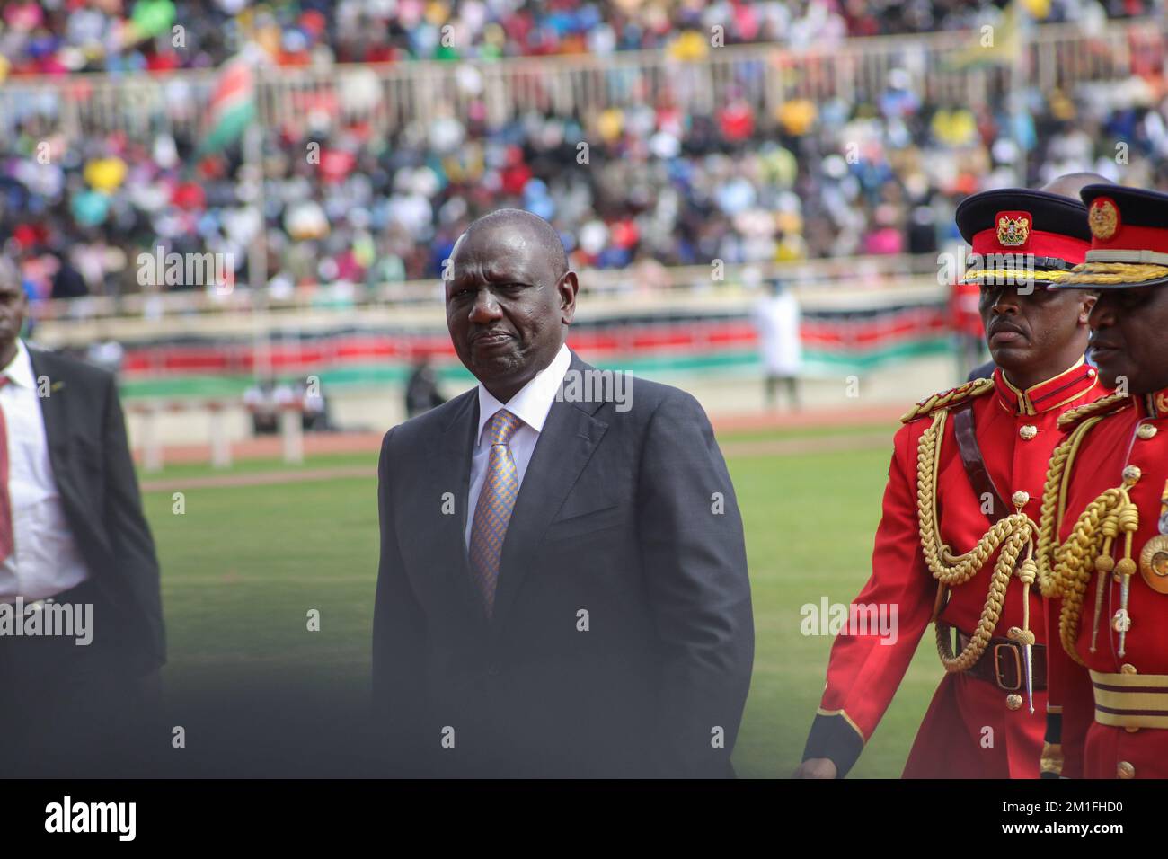 President William Ruto goes back to seat after inspecting a guard of ...
