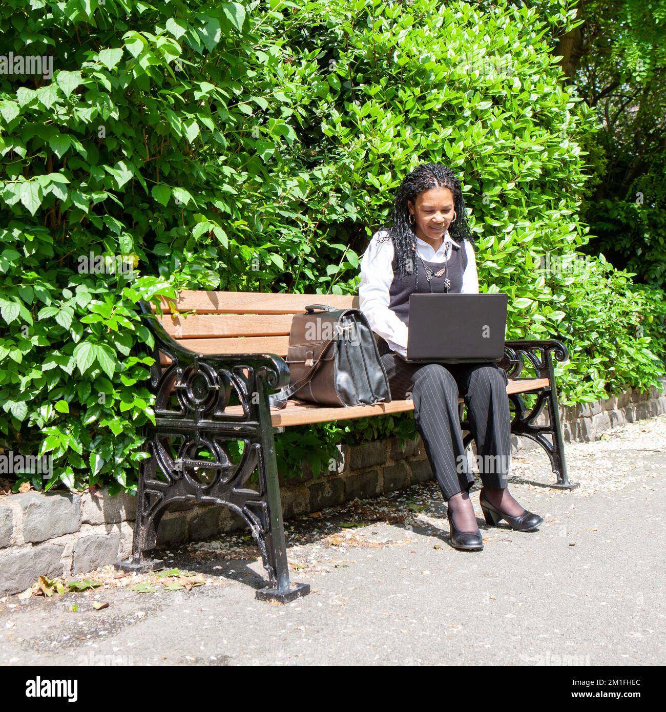 Out of Office: Working Lunch. A smartly dressed business professional ...