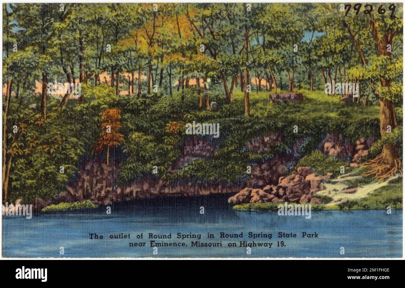 The outlet of Round Spring in Round Spring State Park near Eminence ...