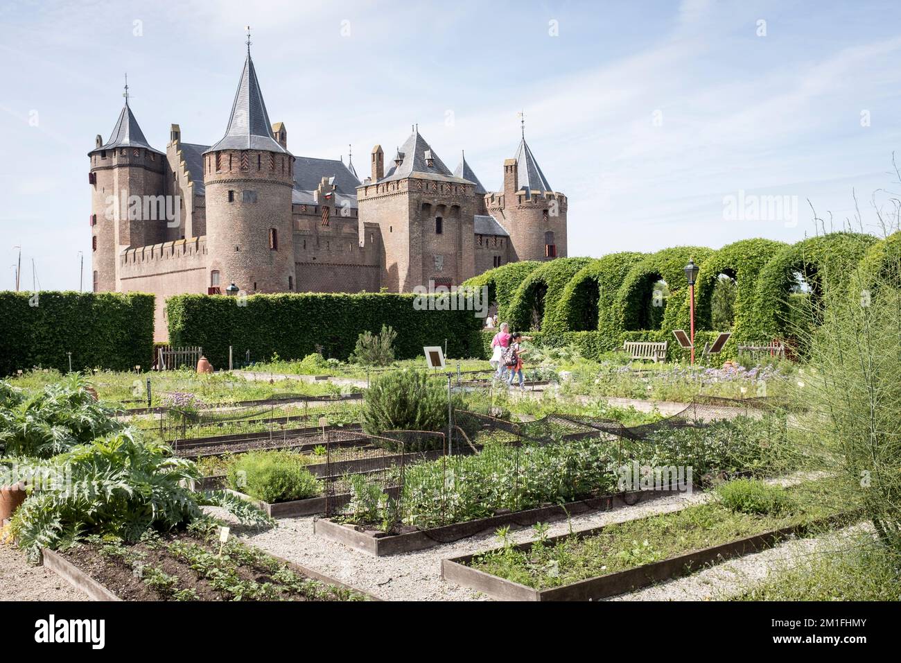 Visitors explore the 17th century gardens within the ramparts of ...