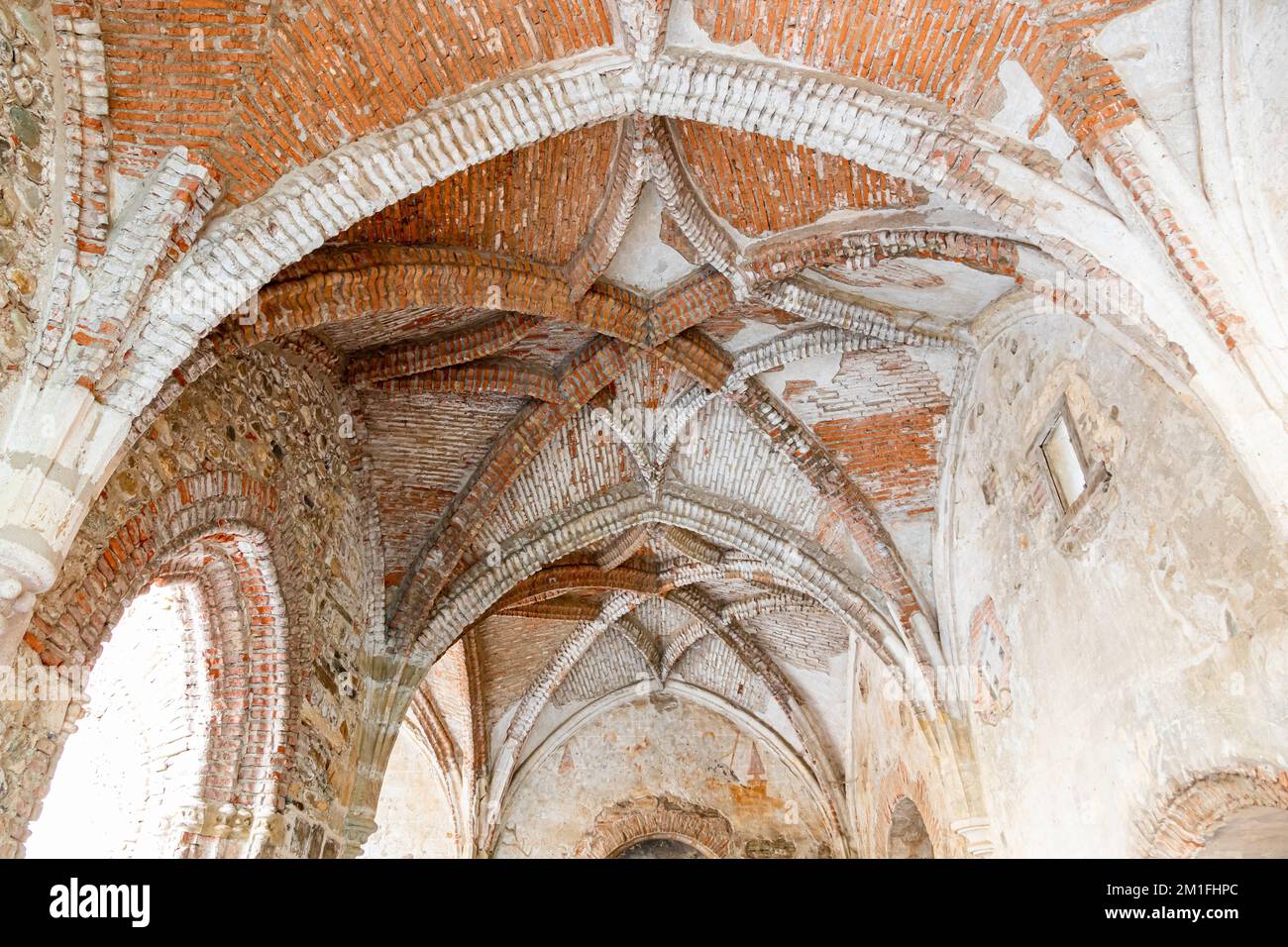 Brick vault in the cloister of the ruined Monastery of Saint Mary of ...