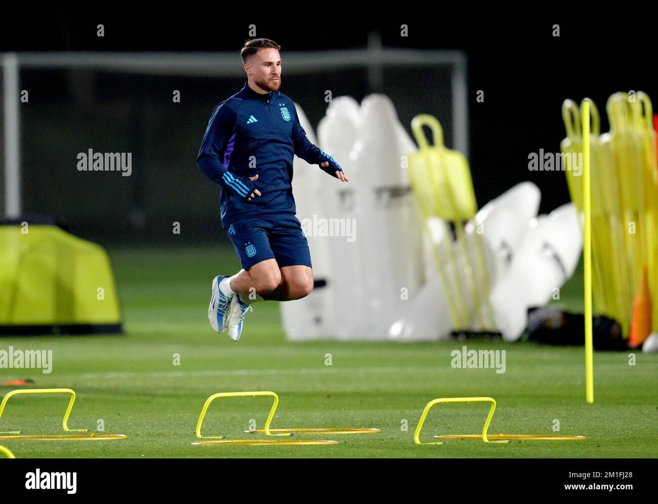 Argentina's Alexis Mac Allister during a training session at Qatar ...