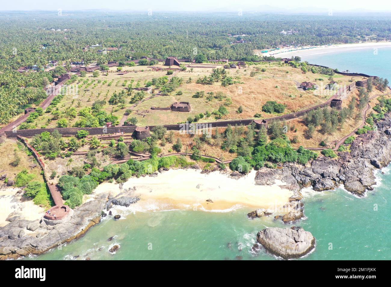 Aerial View of Bekal Fort and Beach located at Kasaragod, Kerala, India ...