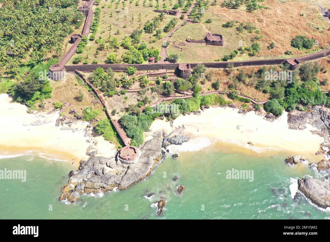 Aerial View of Bekal Fort and Beach located at Kasaragod, Kerala, India ...