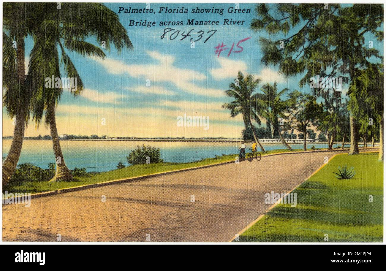 Palmetto, Florida showing Green Bridge across Manatee River , Bridges ...