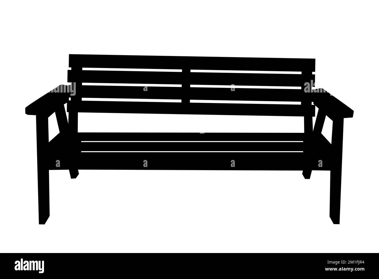 Bench icon.Black bench silhouette. Outdoor, garden or park bench.Iron ...