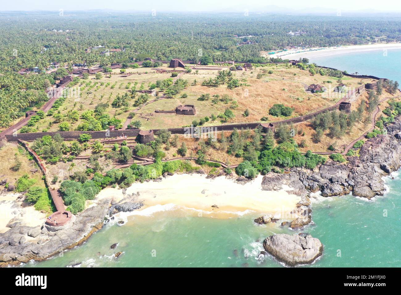 Aerial View of Bekal Fort and Beach located at Kasaragod, Kerala, India ...