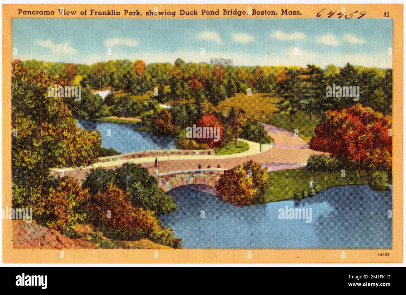 Panorama view of Franklin Park, showing Duck Pond Bridge, Boston, Mass ...