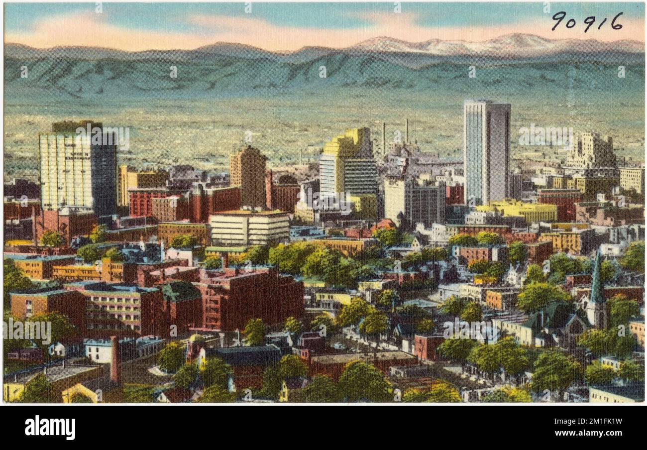 Panorama of mile high Denver, Colorado, metropolis of the Rocky ...