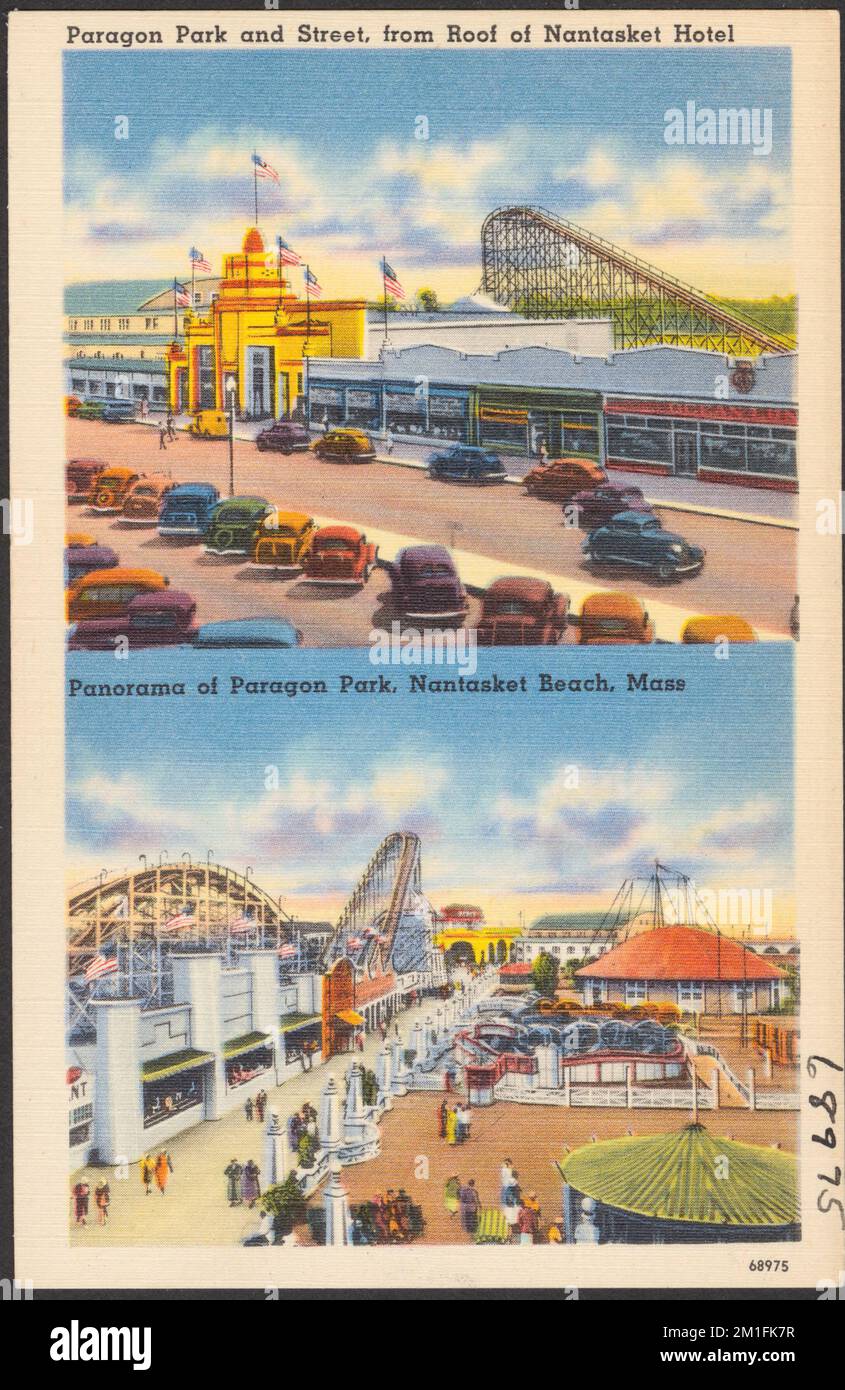 Paragon Park and street, from roof of Nantasket Hotel ; Panorama of ...
