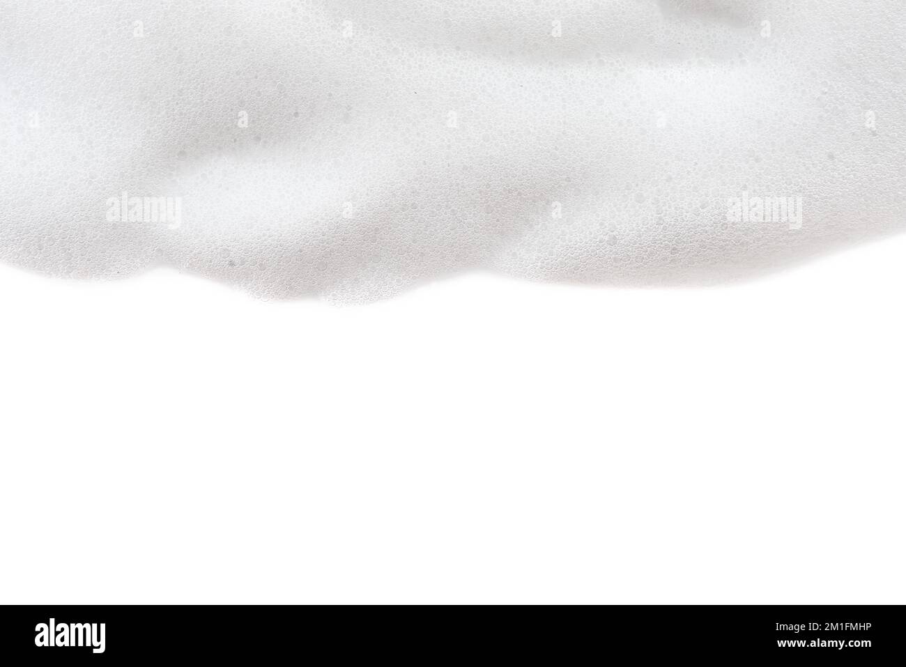 Soap foam texture on a white background with an empty place for an ...