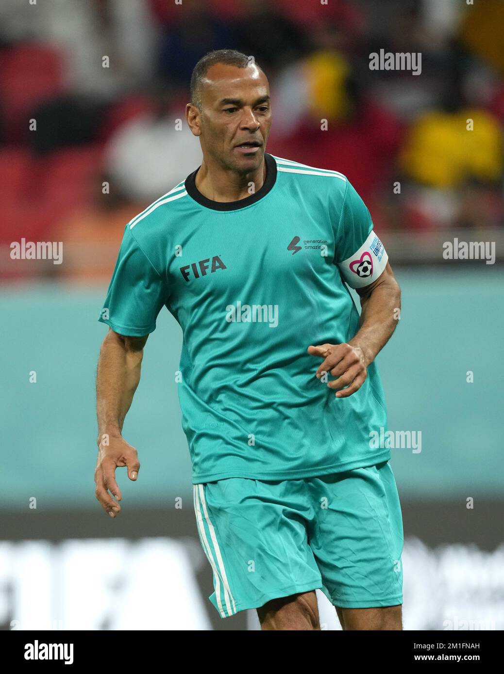 Team A's Cafu during a Workers and FIFA Legends Match at the Al Thumama ...