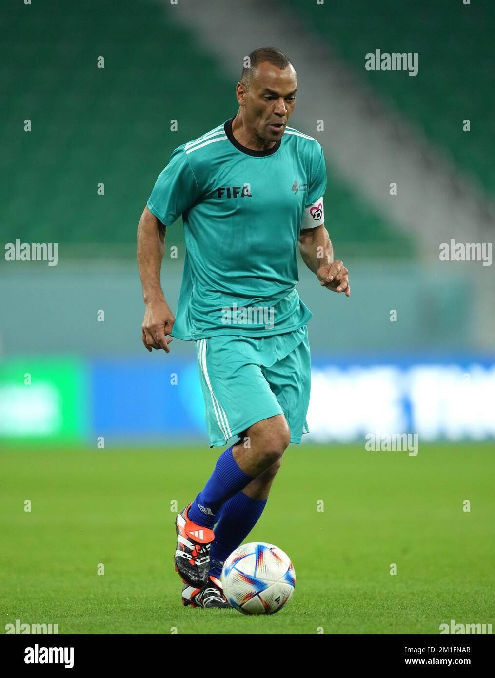 Team A's Cafu during a Workers and FIFA Legends Match at the Al Thumama ...