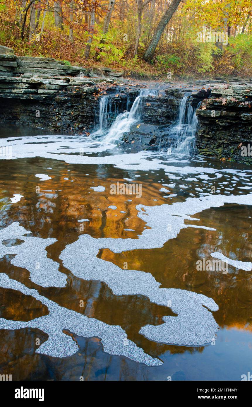 Waterfall Glen Forest Preserve is named after this man-made waterfall ...