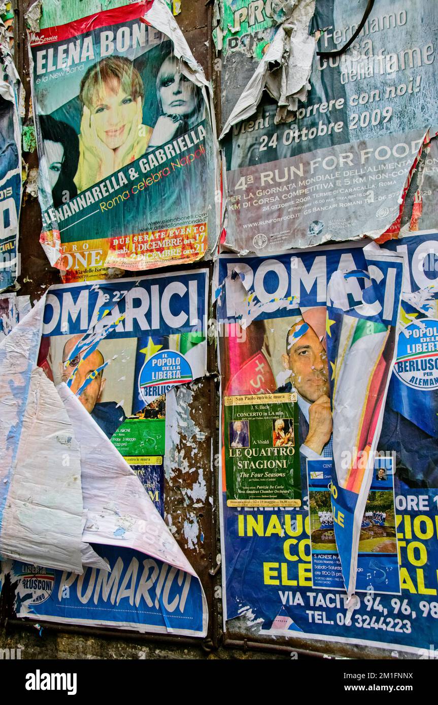Torn advertisments in rome hi-res stock photography and images - Alamy