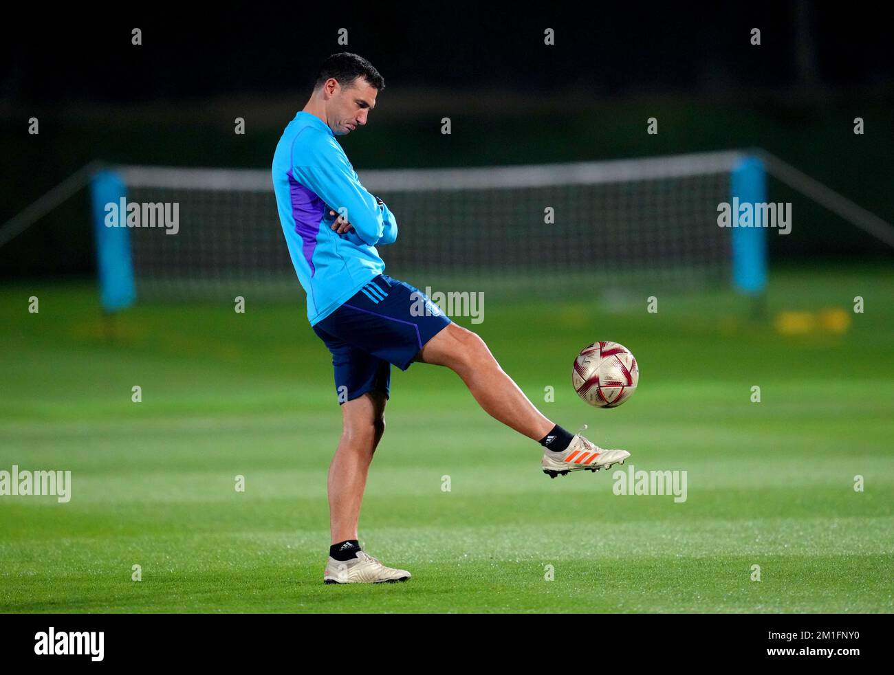 Argentina manager Lionel Scaloni during a training session at Qatar ...