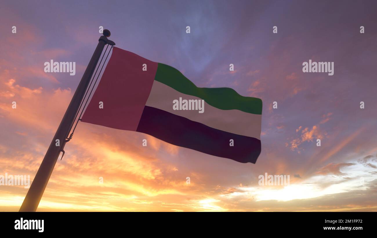 Uae flag sunset hi-res stock photography and images - Alamy