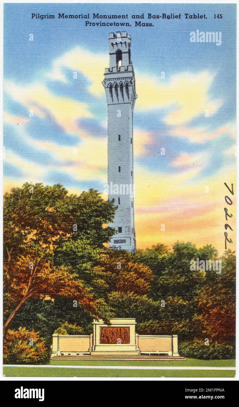 Pilgrim Memorial Monument and Bas-Relief Tablet, Provincetown, Mass ...