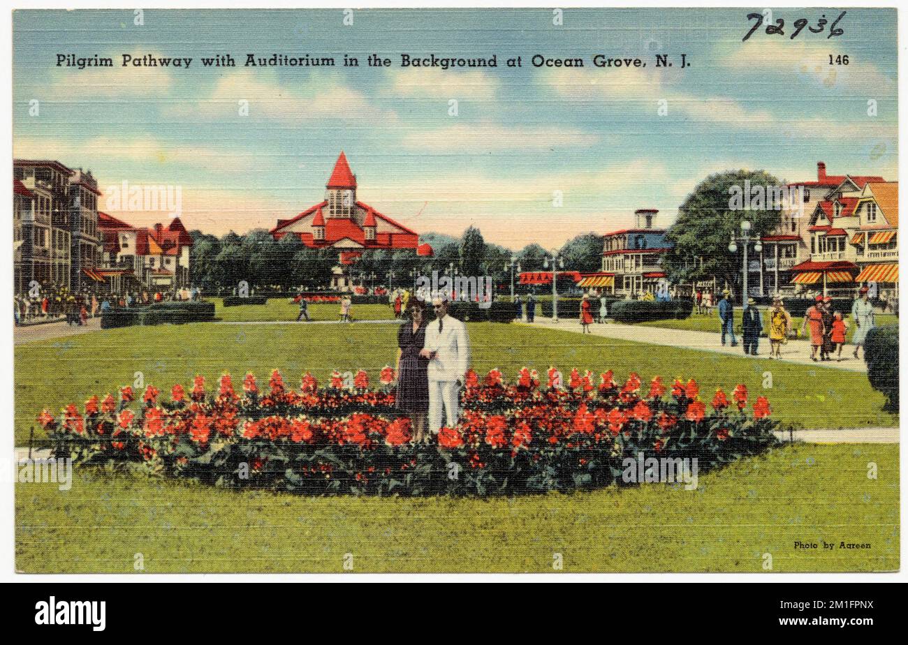 Pilgrim Pathway with auditorium in the background at Ocean Grove, N. J ...