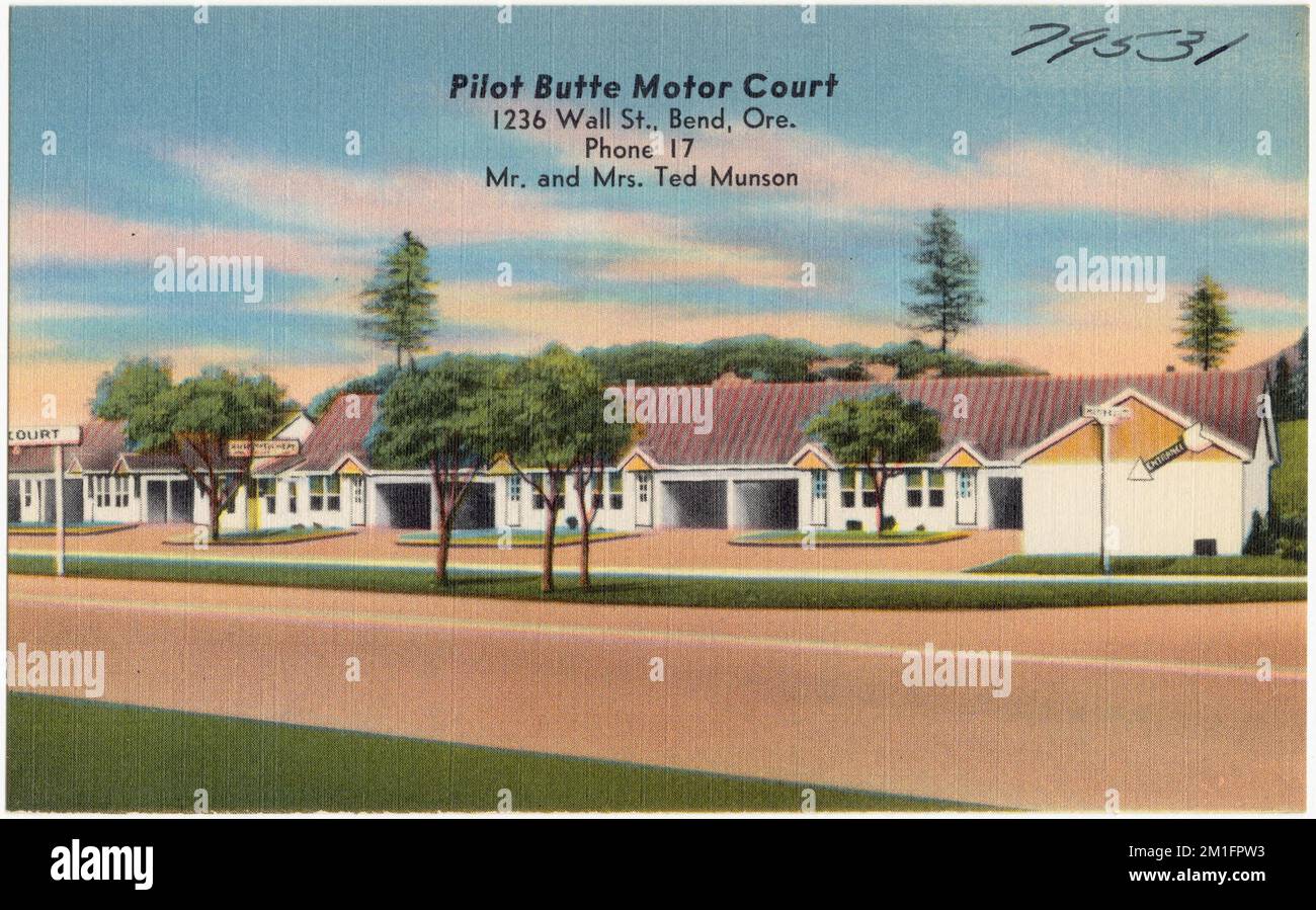 Pilot Butte Motor Court , Motels, Tichnor Brothers Collection ...
