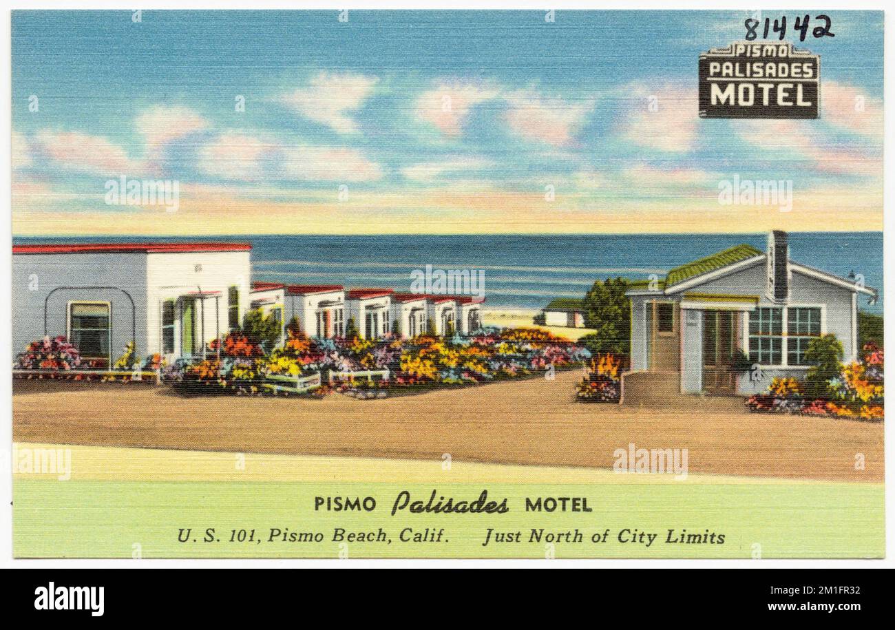 Pismo Palisades Motel, U. S. 101, Pismo Beach, Calif., Just North of ...