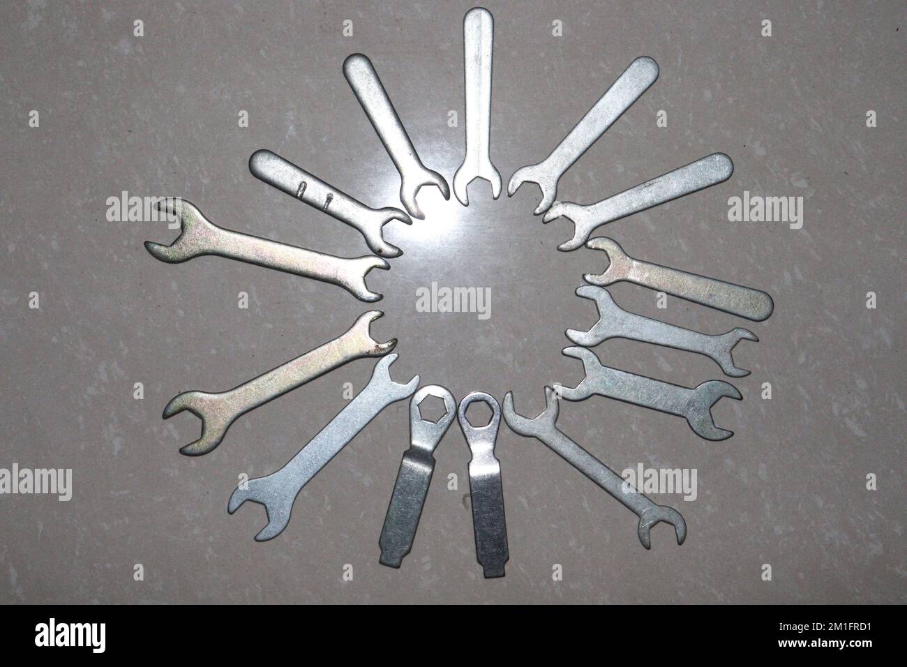 iron made double end spanner Set on shop for sell Stock Photo - Alamy