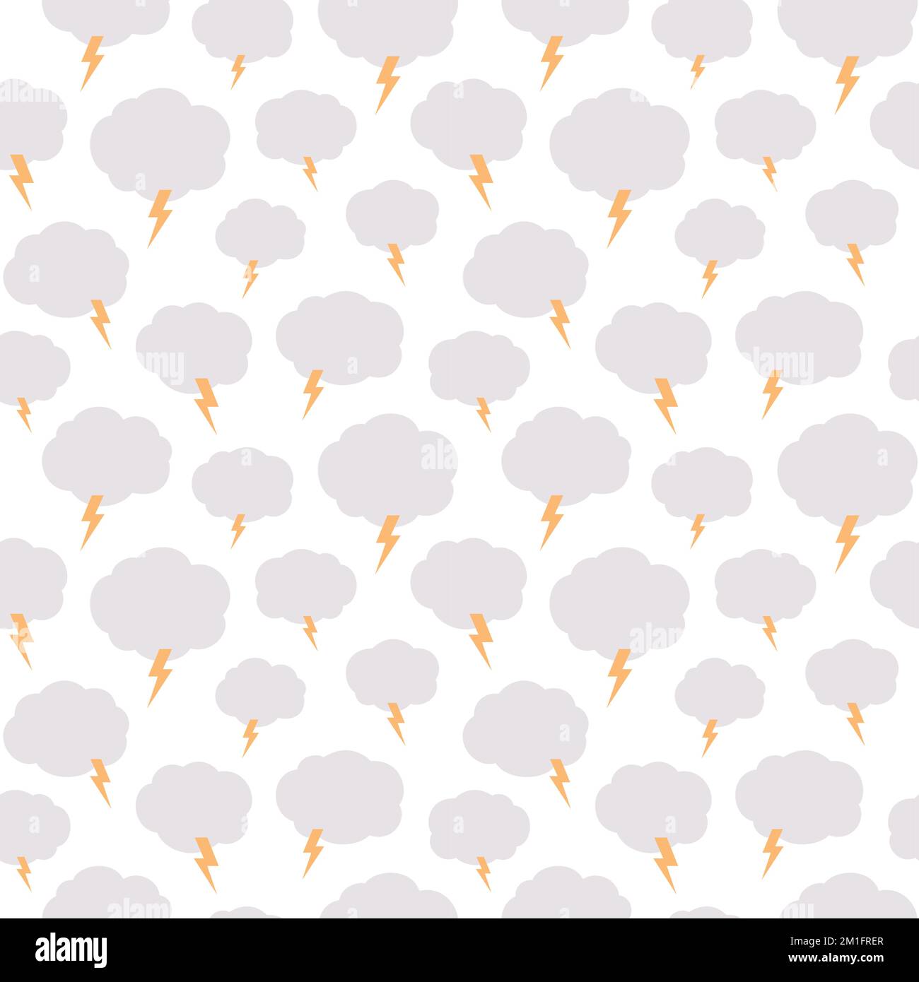 Hand drawn overcast sky seamless pattern. Cloudy sky, thunderstorm ...