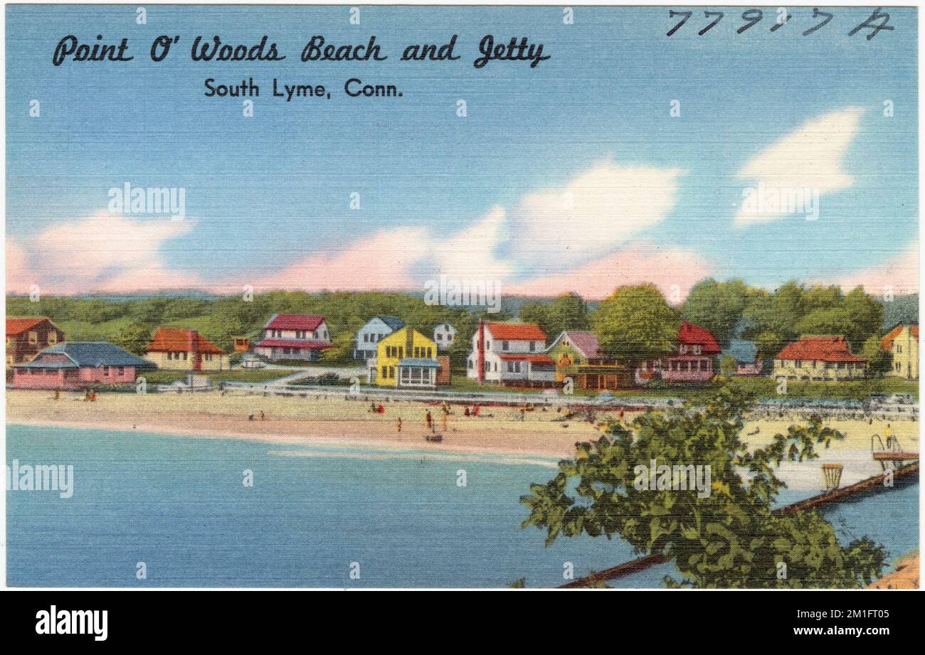 Point O' Woods Beach and Jetty, South Lyme, Conn. , Beaches, Tichnor ...