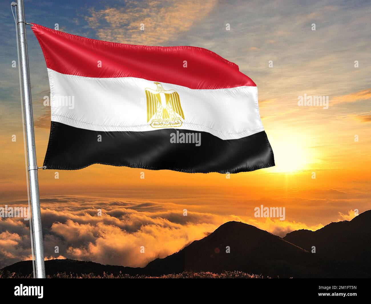waving flag 3d illustration isolated background Stock Photo - Alamy