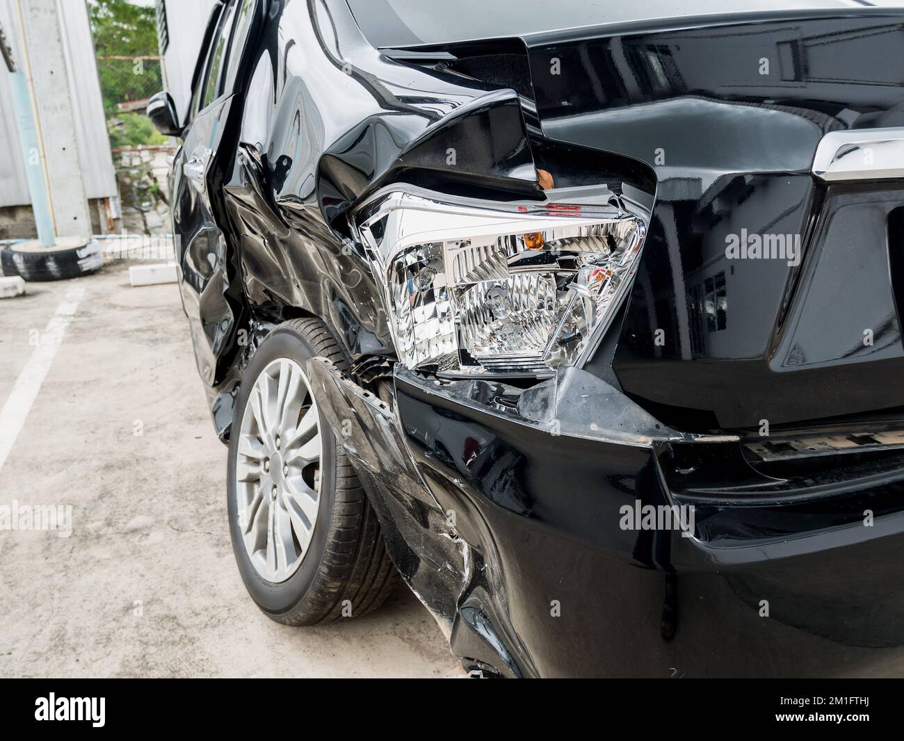 Car crash accident damaged background Stock Photo - Alamy