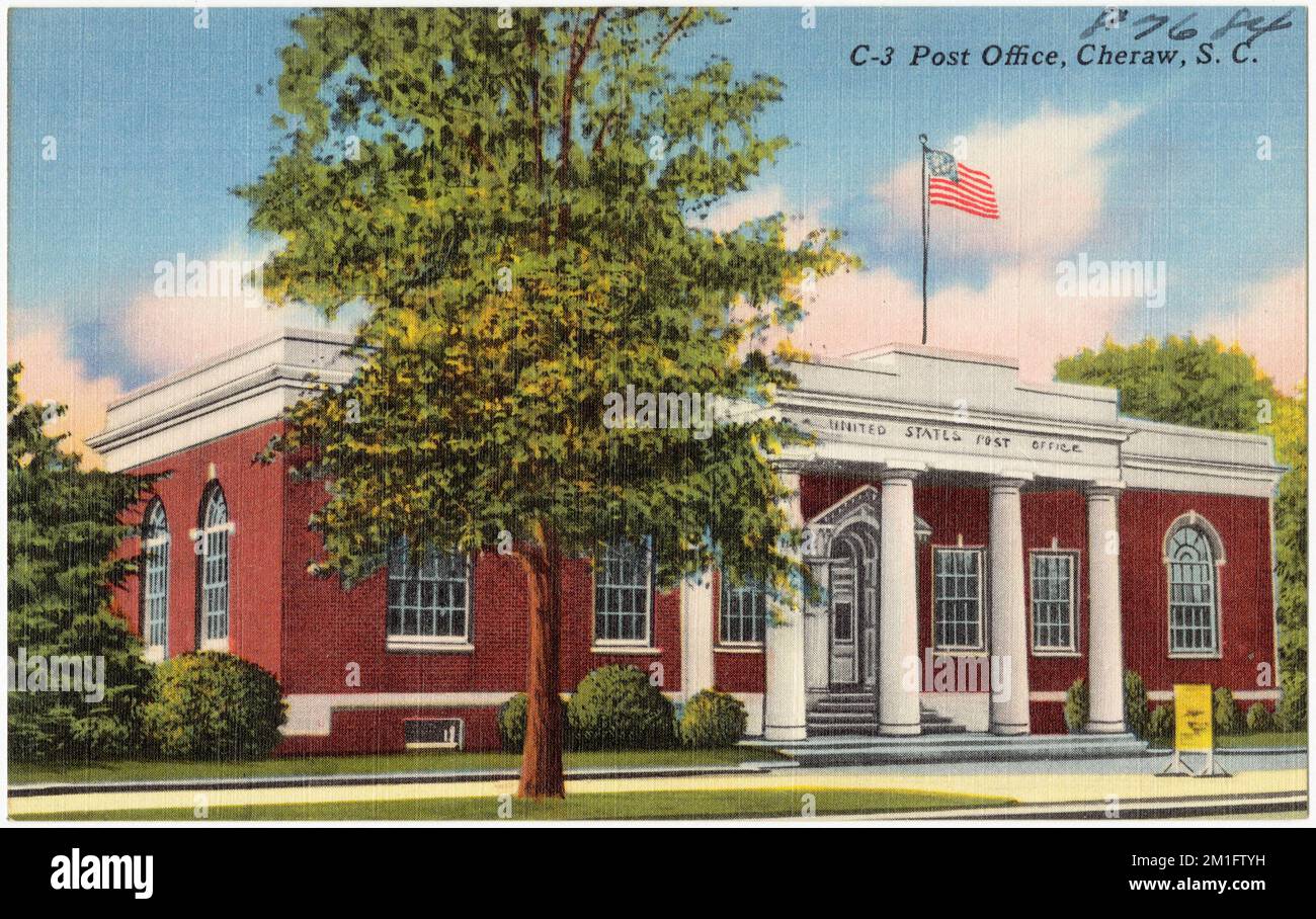 Post office, Cheraw, S. C. , Post offices, Tichnor Brothers Collection ...