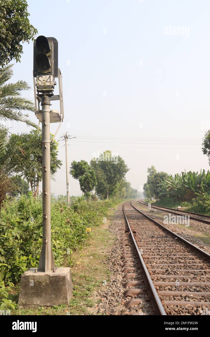 Narrow gauge railway on ground for rail Stock Photo - Alamy