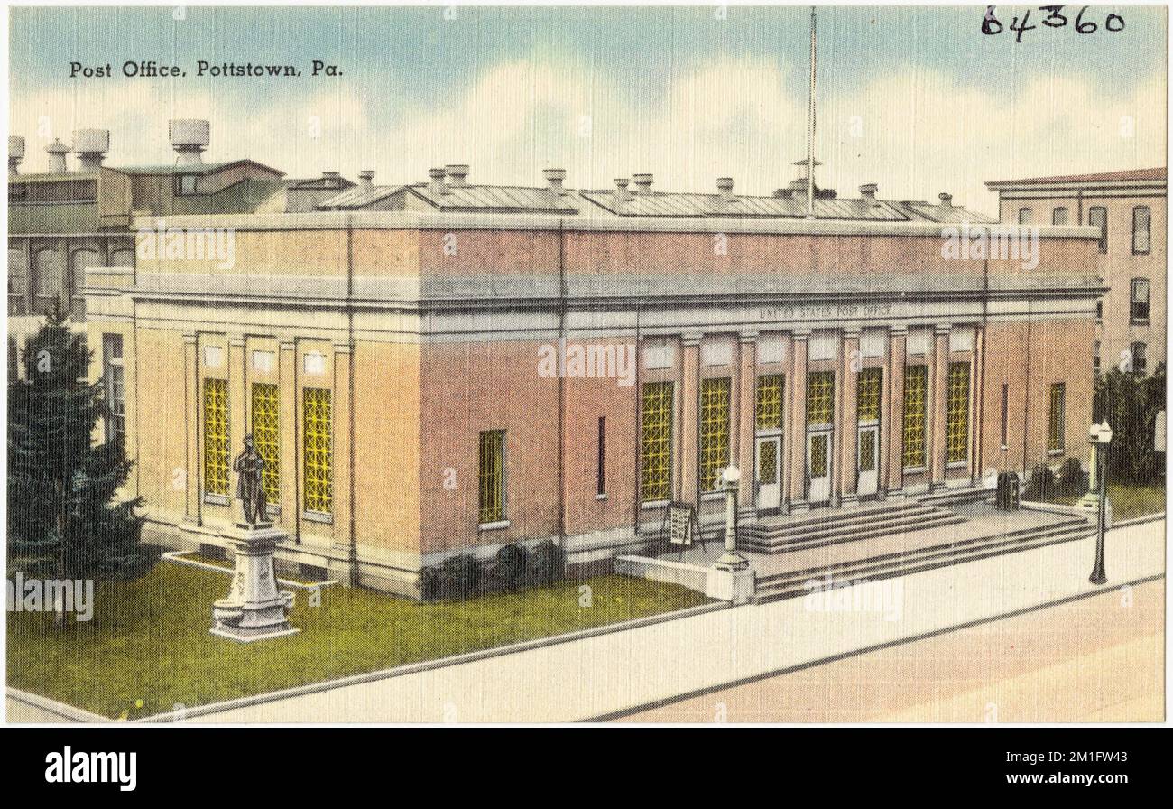 Post office, Pottstown, Pa. , Post offices, Tichnor Brothers Collection ...