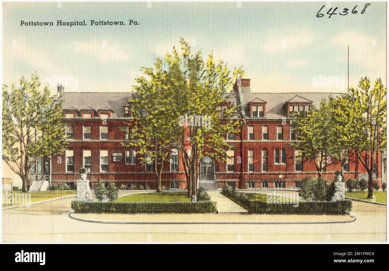 Pottstown Hospital, Pottstown, Pa. , Hospitals, Tichnor Brothers ...