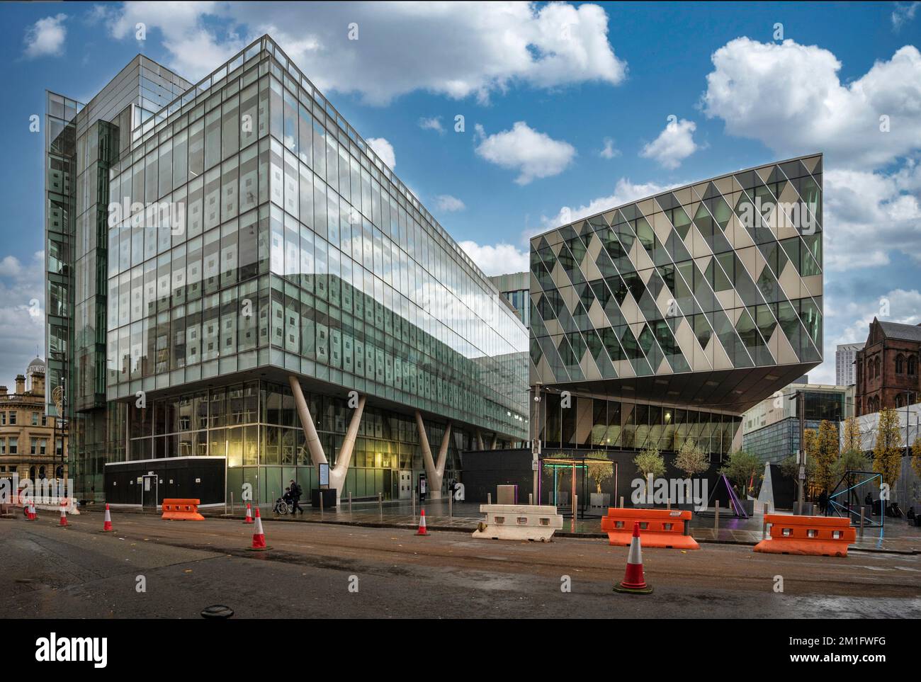 Modern buildings opposite John Rylands Library, Spinningfields ...