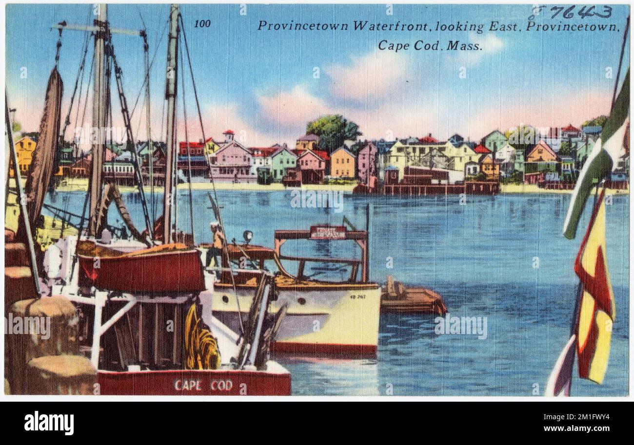 Provincetown waterfront, looking east, Provincetown, Cape Cod, Mass ...