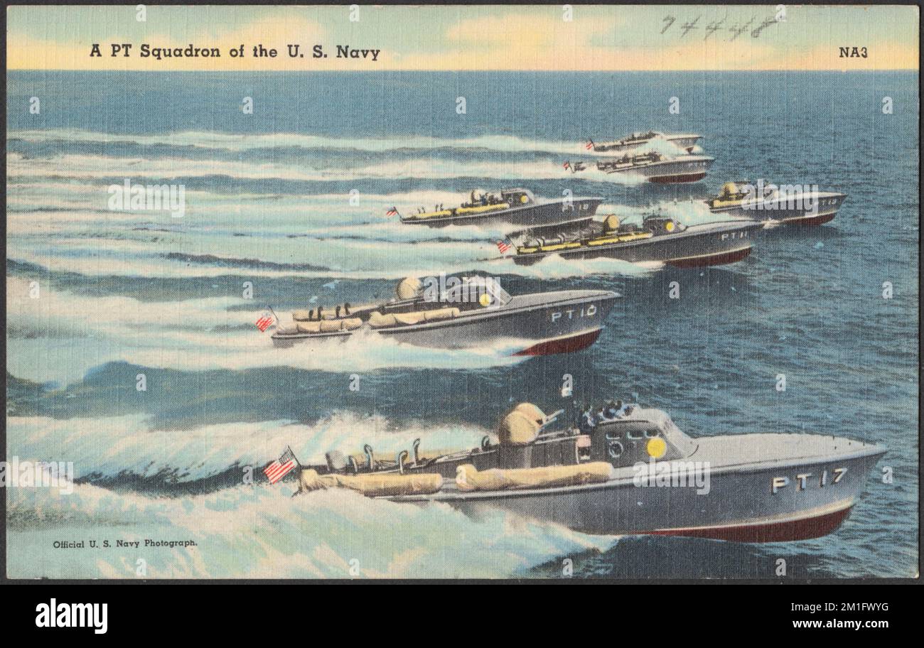 A PT squadron of the U. S. Navy , Torpedo boats, Tichnor Brothers ...