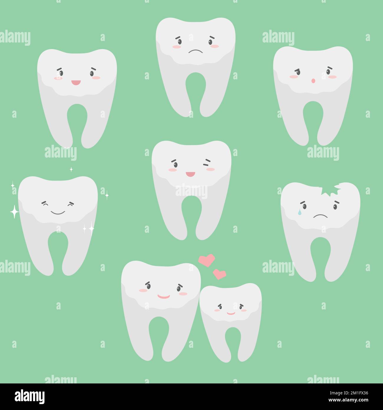 Cartoon emotions teeth in flat style. Comic face Stock Vector Image ...