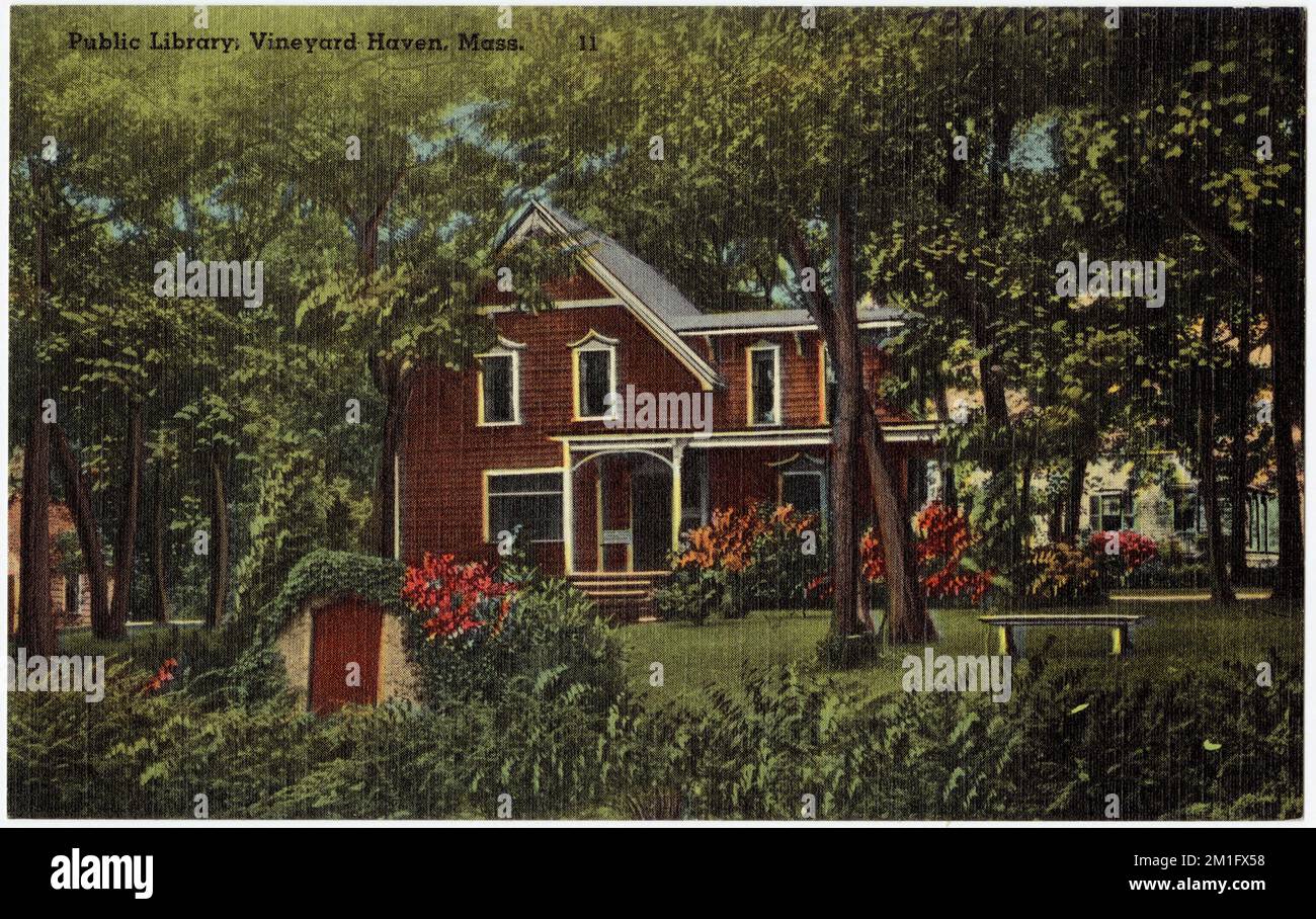 Public library, Vineyard Haven, Mass. , Public libraries, Tichnor ...