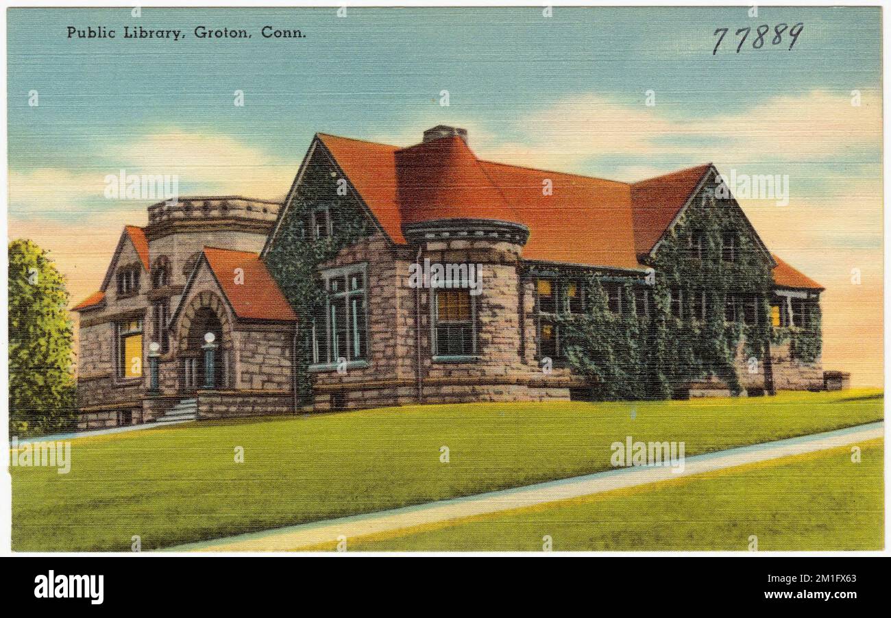 Public Library, Groton, Conn. , Public libraries, Tichnor Brothers ...