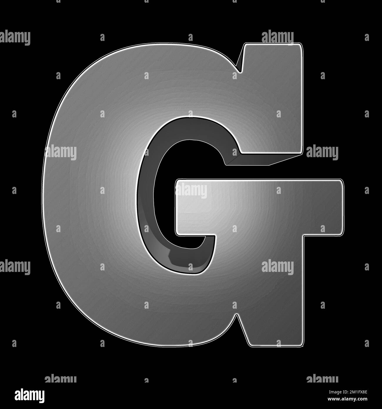 Capital letter G in 3D, brutalist style Stock Photo - Alamy