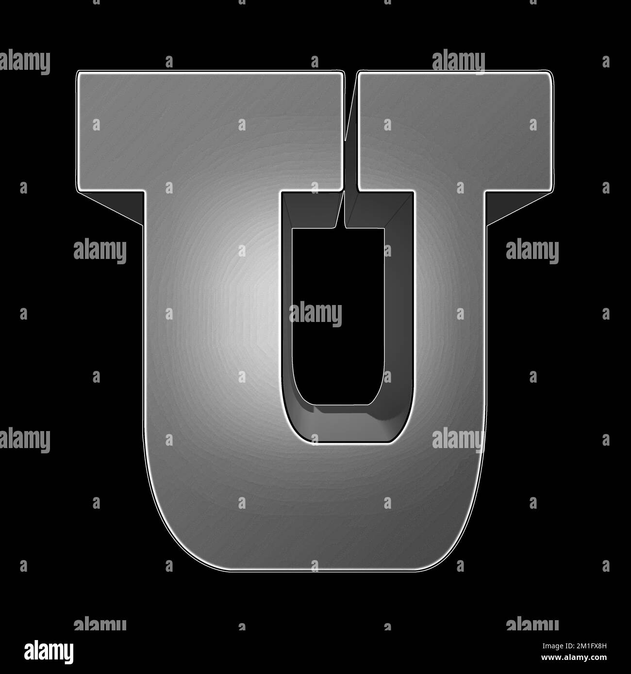 Capital letter U in 3D, brutalist style Stock Photo - Alamy