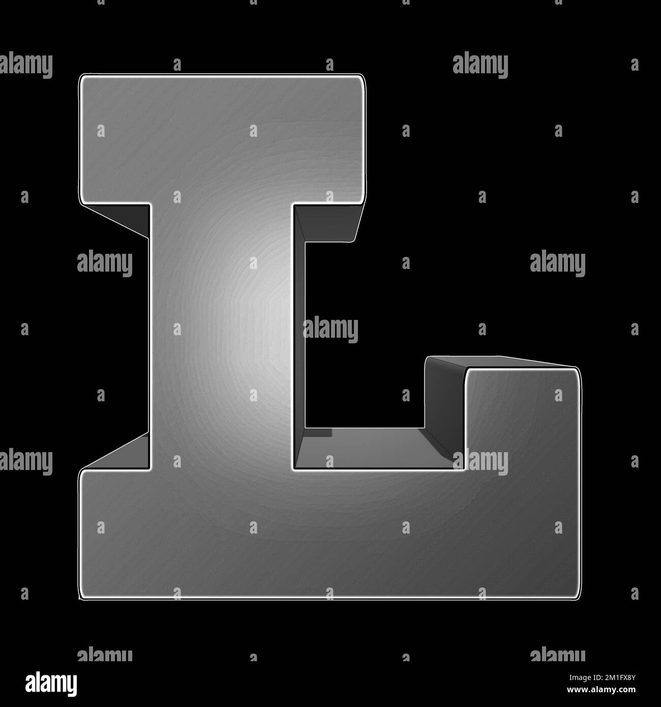 Capital letter L in 3D, brutalist style Stock Photo - Alamy