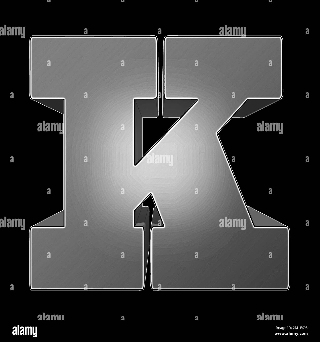 Capital letter K in 3D, brutalist style Stock Photo - Alamy