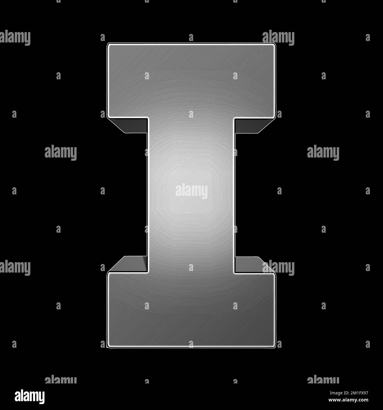 Capital letter I in 3D, brutalist style Stock Photo - Alamy